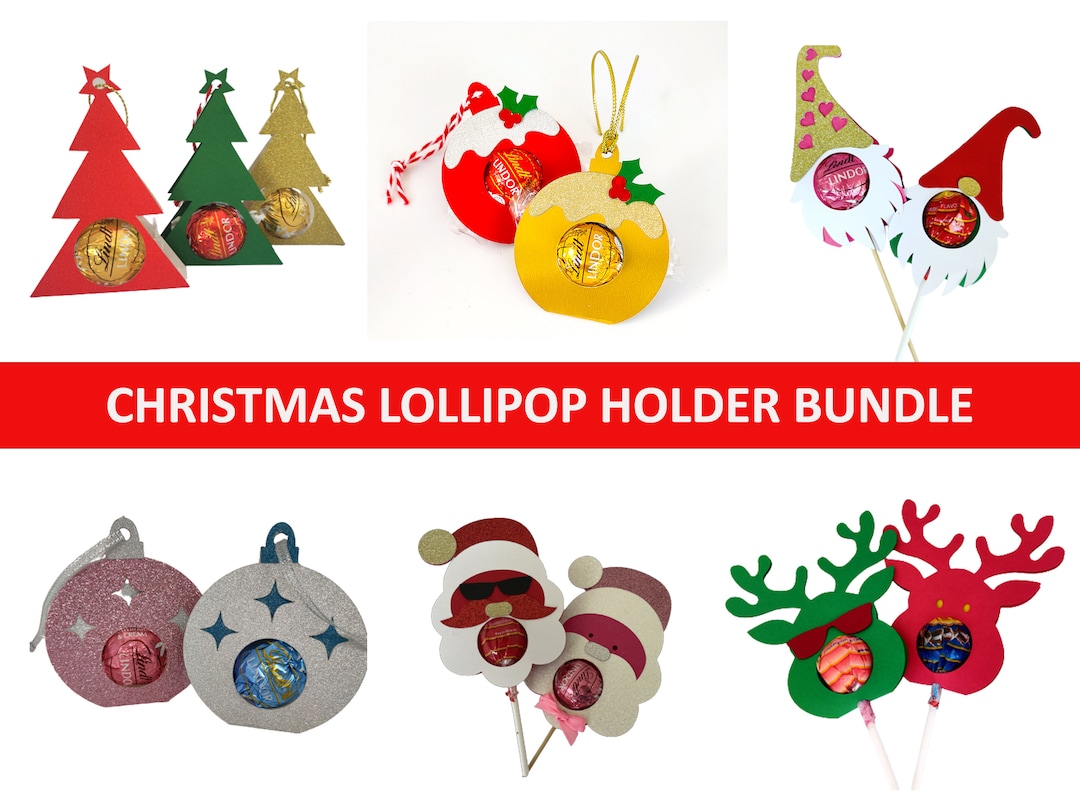 Christmas Lollipop Holder SVG Bundle, Gnome Lollipop Holder SVG ...