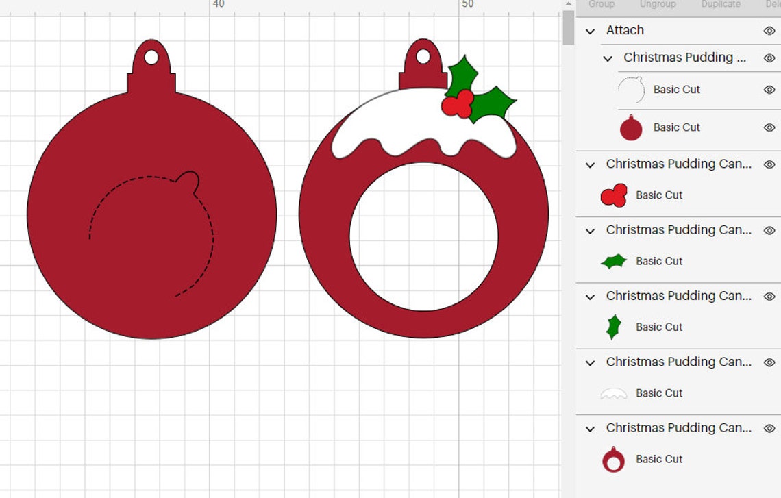 Christmas Pudding Bauble Candy Holder SVG Christmas Candy - Etsy
