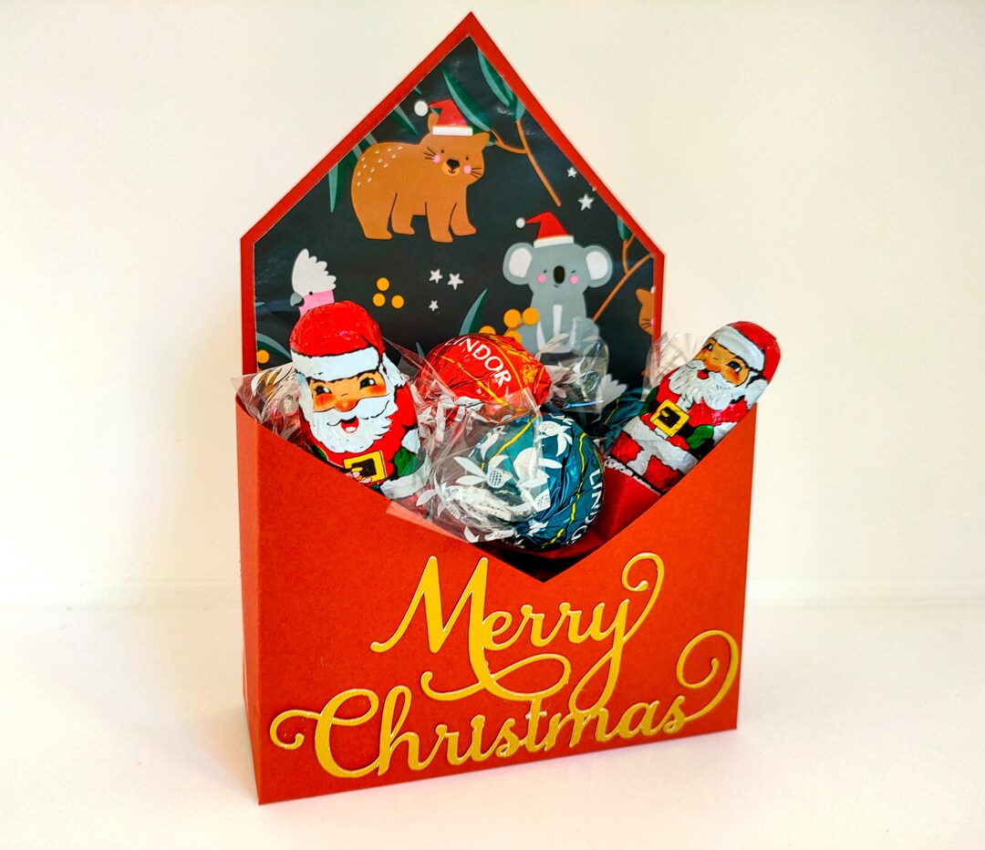 Christmas Gift Box SVG, Envelope Box SVG, Christmas Gift Box Chocolate ...