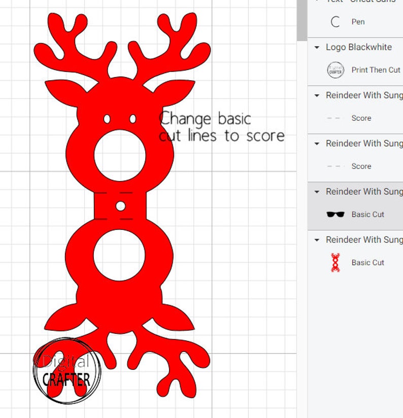 Porta lecca-lecca di renna SVG stand up reindeer SVG porta | Etsy