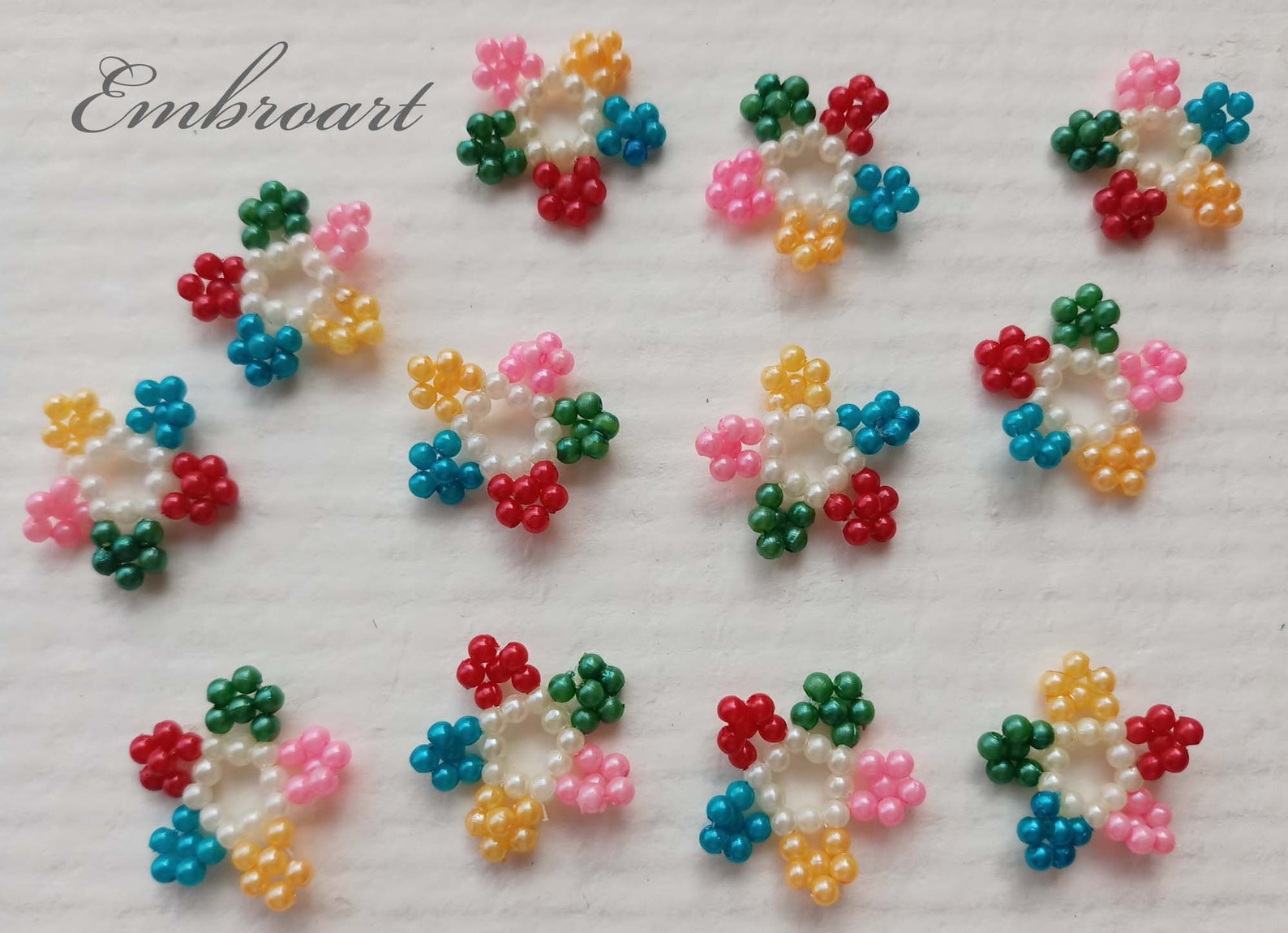 50 pcs Beaded Handmade Applique Multi Beaded Applique Star | Etsy