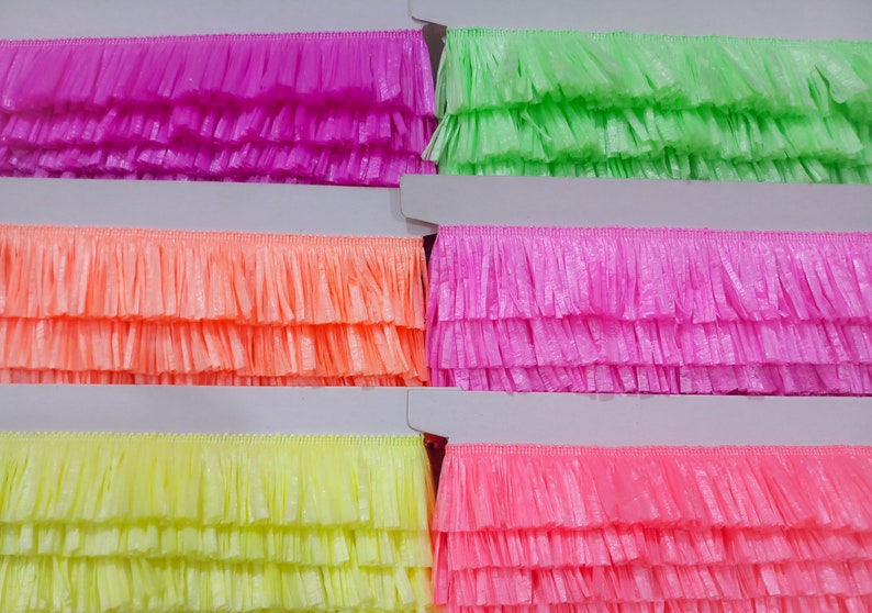 40 Mm, PP Raffia Fringe, Raffia Trim, Neon Raffia Lace, PP Raffia ...