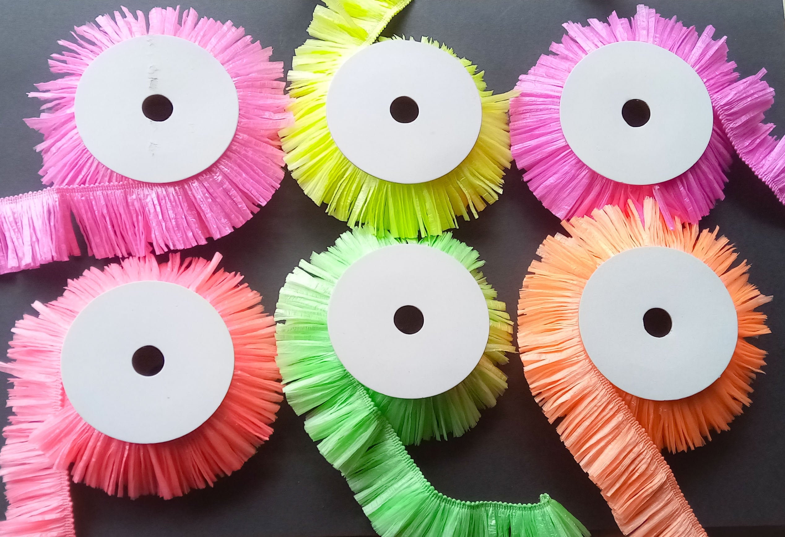 40 Mm, PP Raffia Fringe, Raffia Trim, Neon Raffia Lace, PP Raffia ...