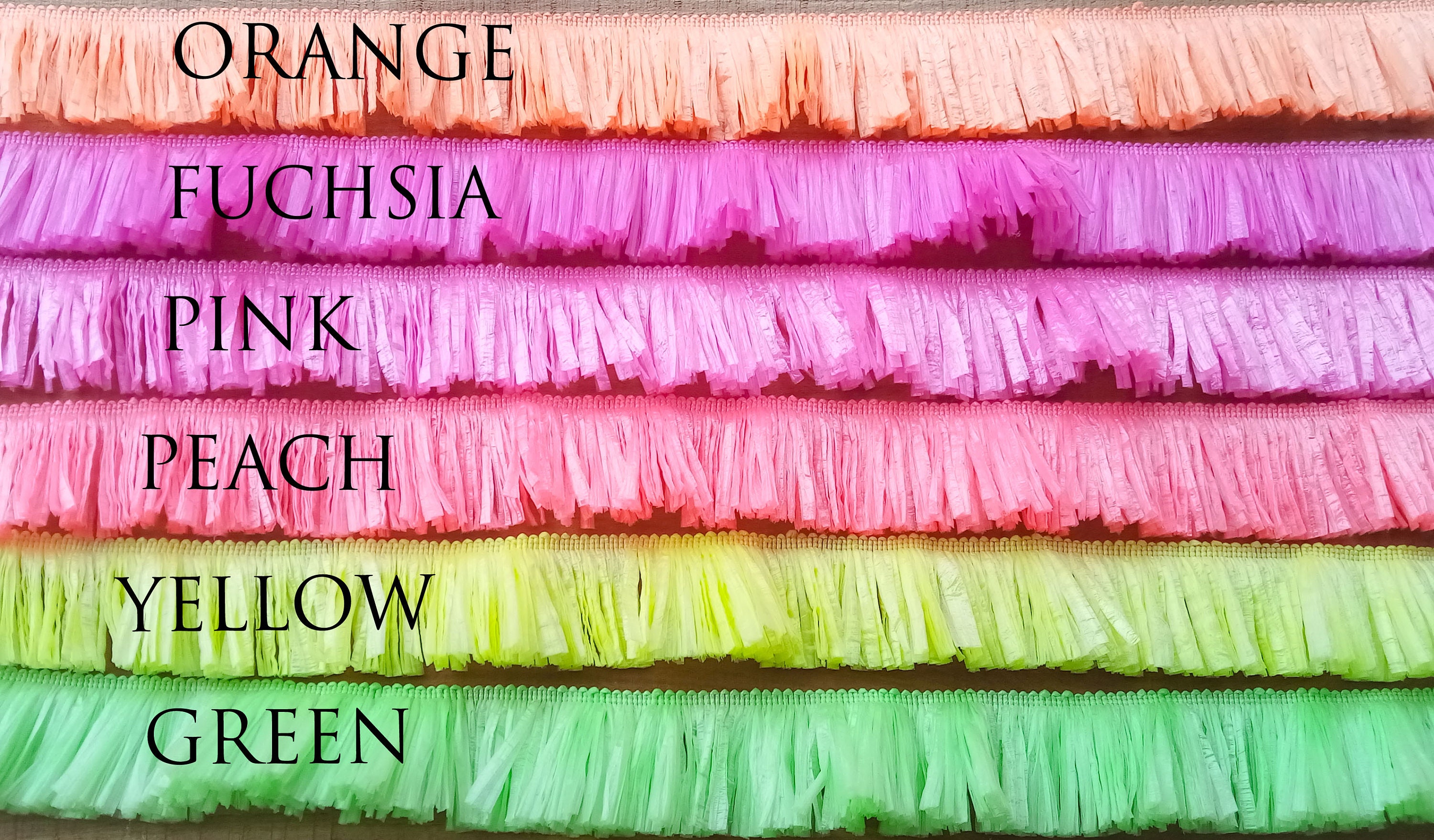 40 Mm, PP Raffia Fringe, Raffia Trim, Neon Raffia Lace, PP Raffia ...
