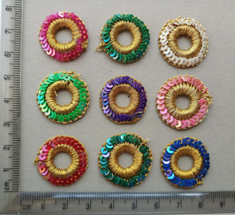 25 Pcs Assorted Color Sequins Applique Handmade Applique | Etsy