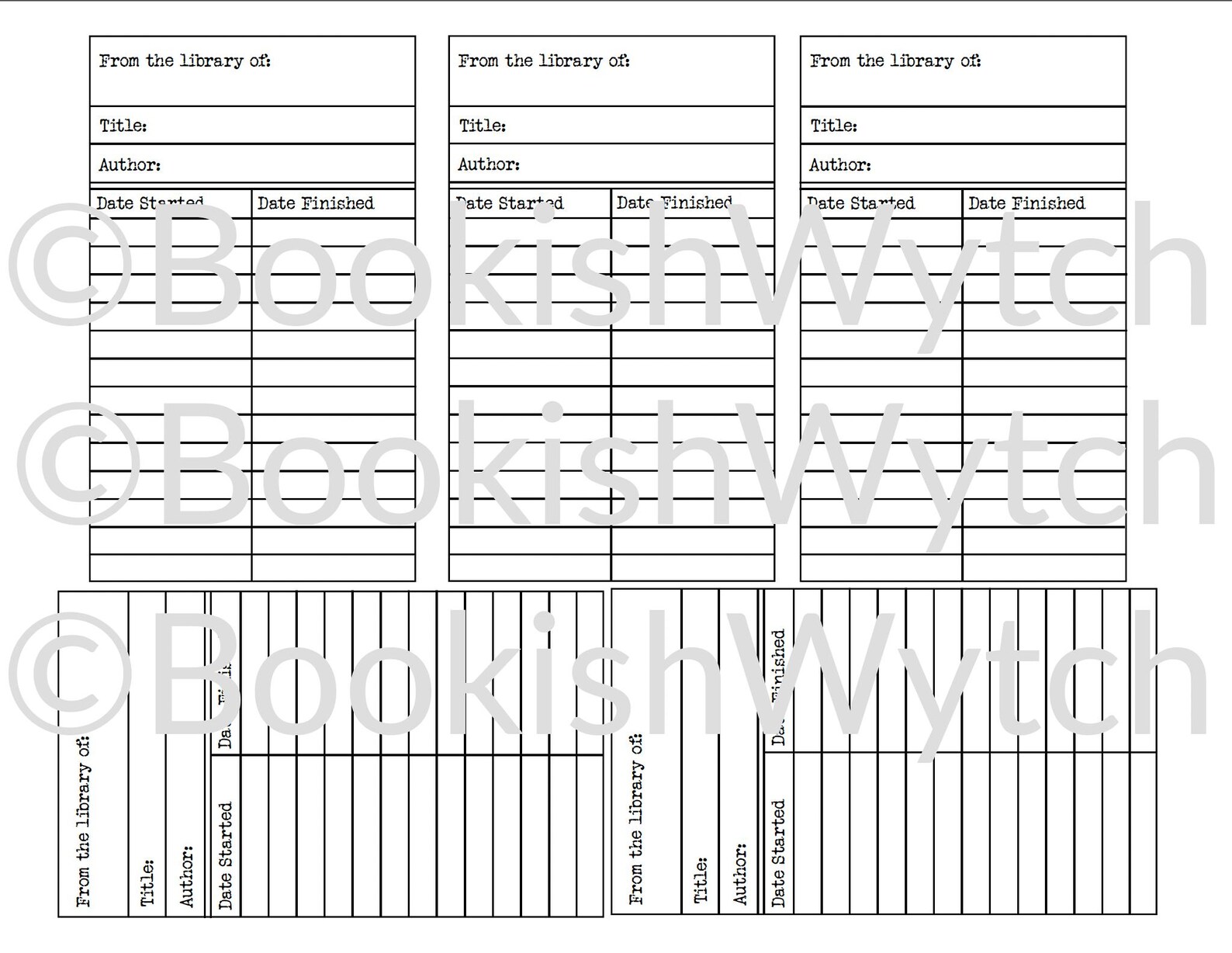 Printable Library Card Bookmark - Track Reading Dates - Etsy