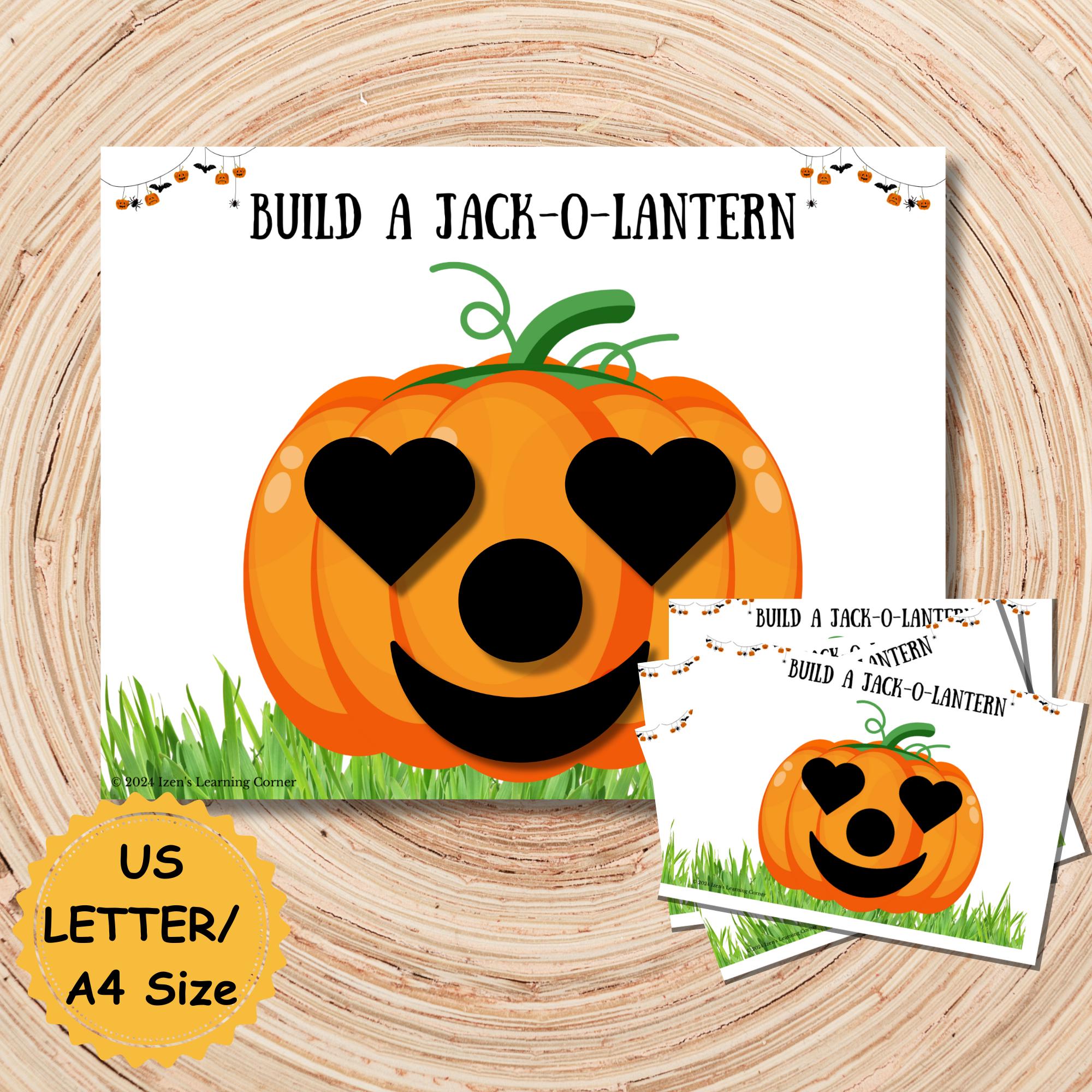Build a Jack-o-lantern Face Dice Game Printable, Learning Shapes ...