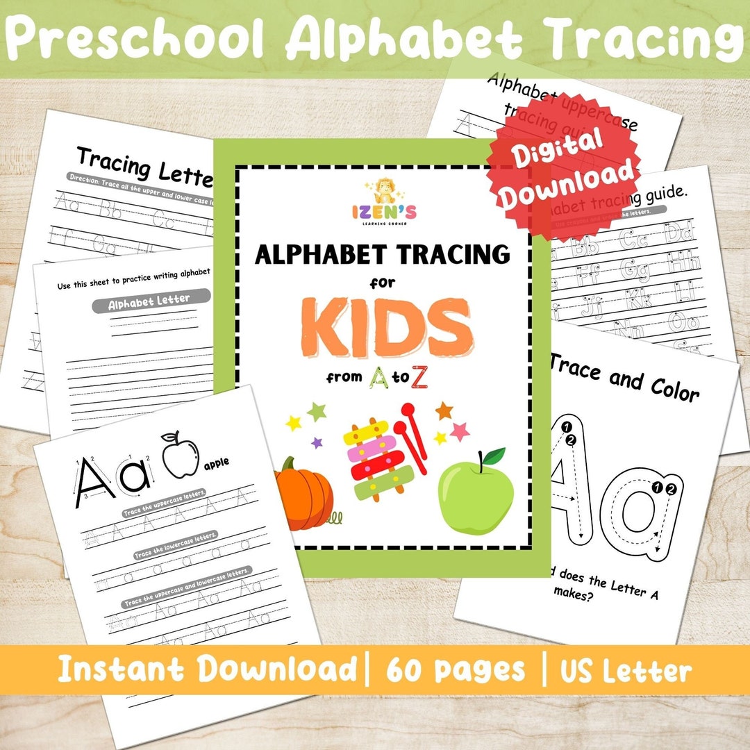 Alphabet Handwriting Practice Toddler Tracing Worksheets - Etsy
