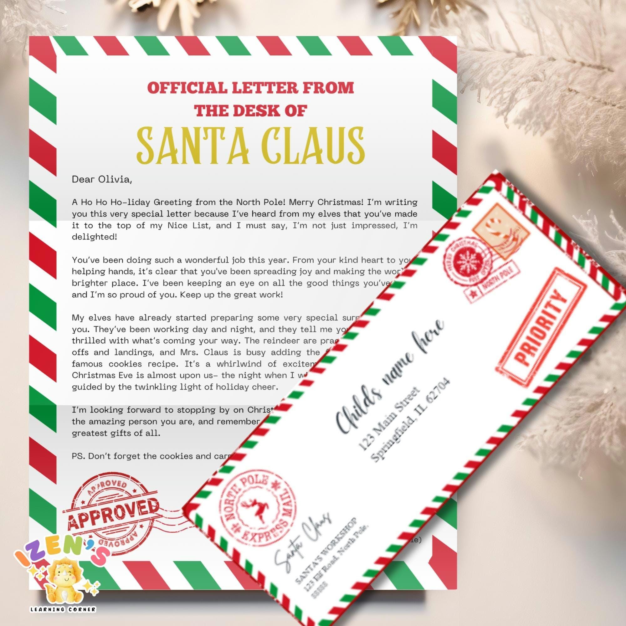 Editable Letter From Santa, Santa’s Official Mail, Christmas Letter ...