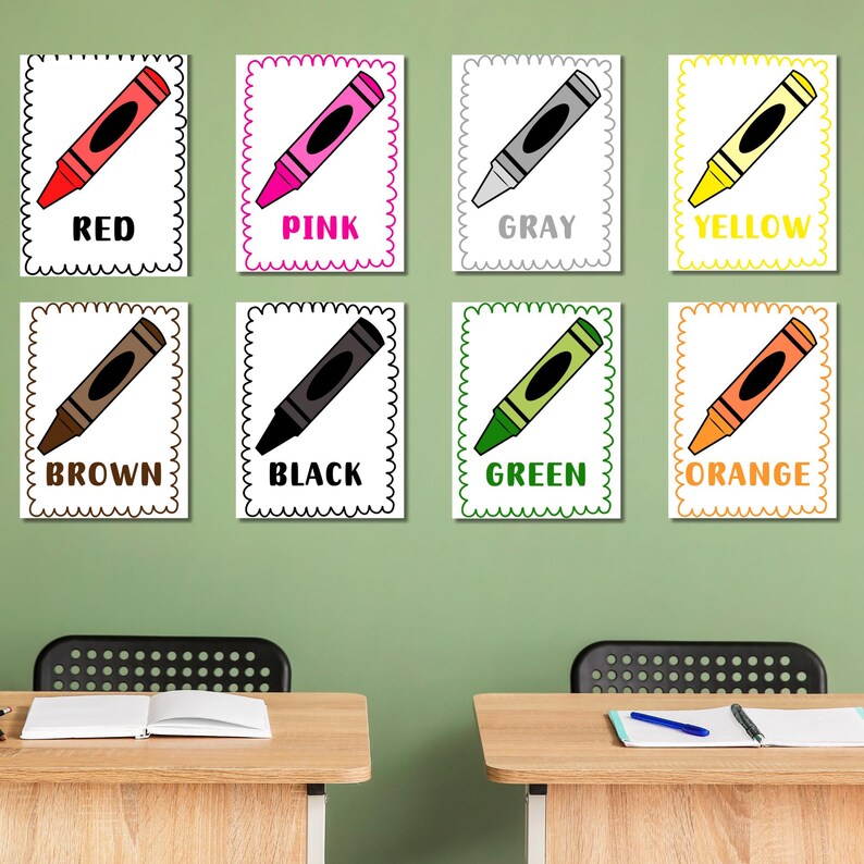 Color Posters for Classroom Decoration, Learning Colors Homeschool ...