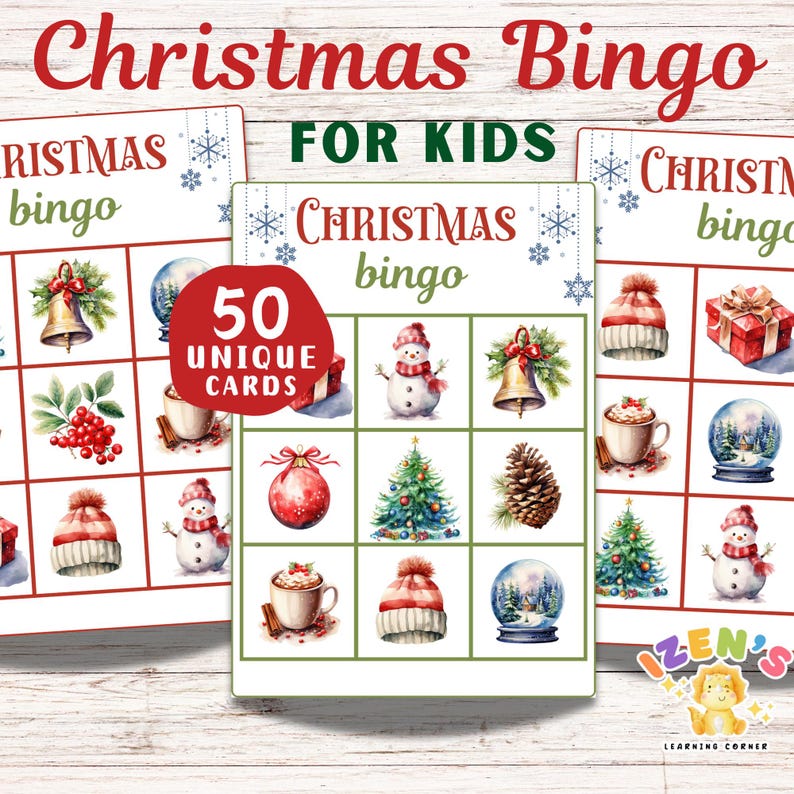 Christmas Bingo for Kids, Printable Preschool Christmas Games ...