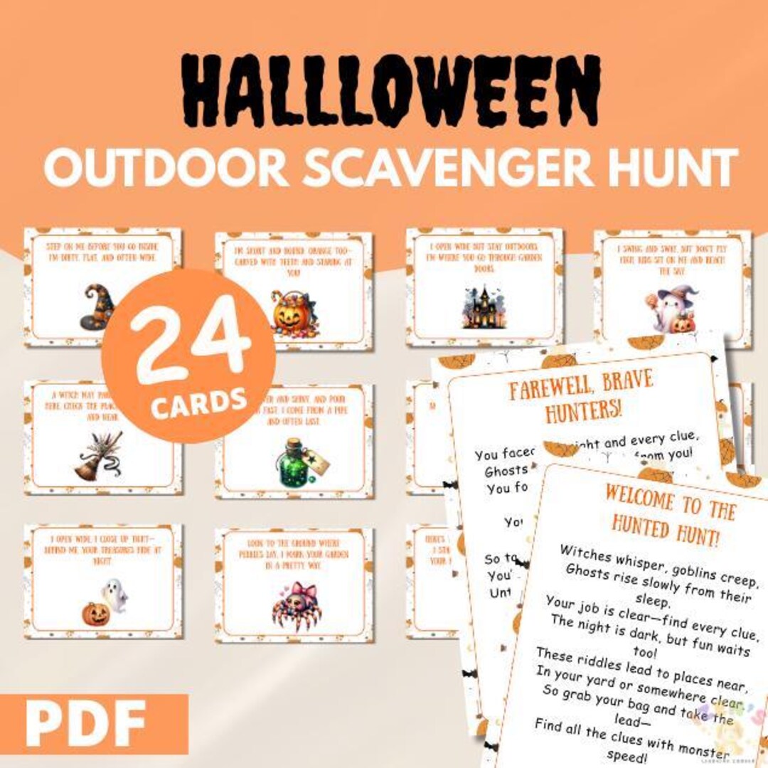 Kids Halloween Treasure Hunt, Outdoor Scavenger Hunt for Kids ...