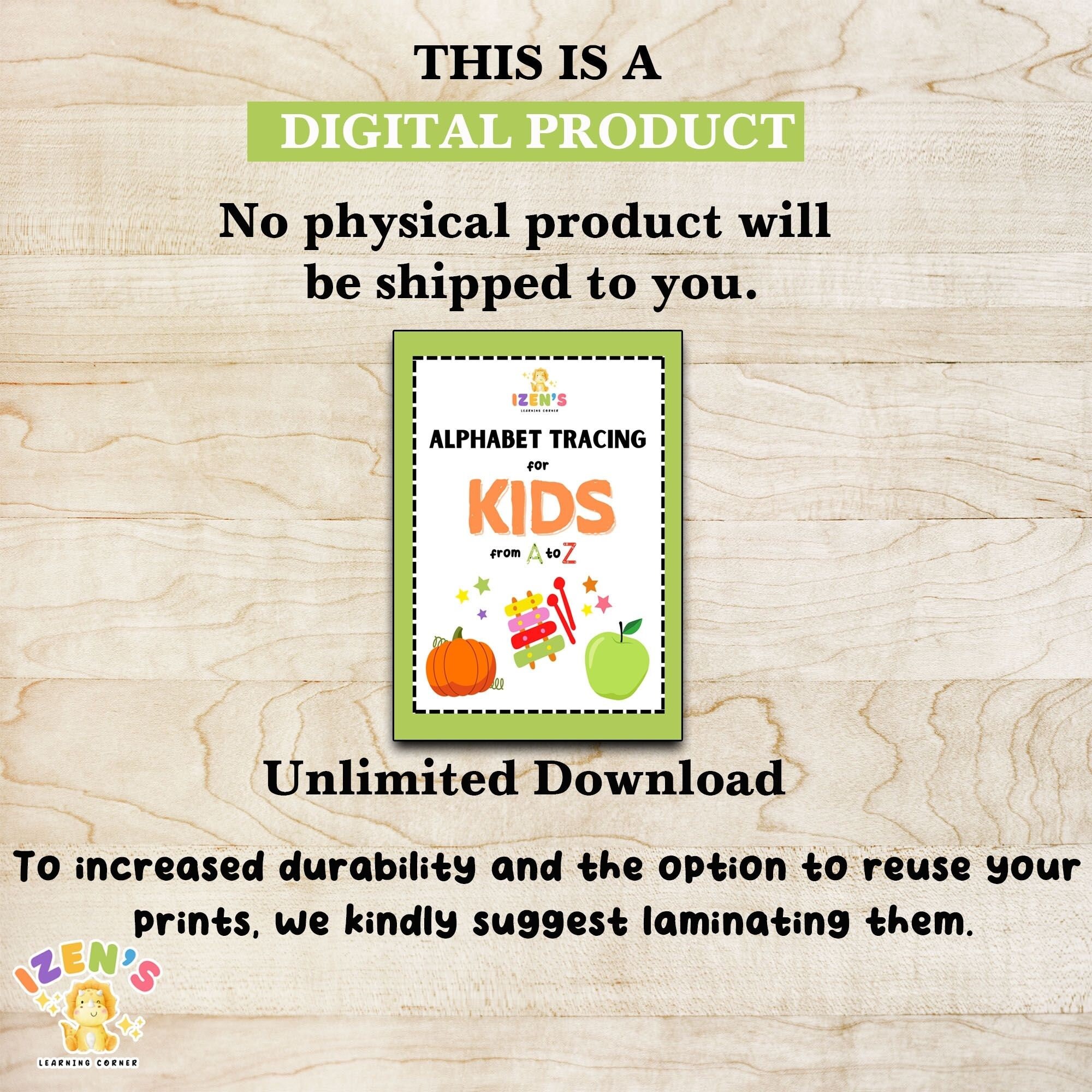 Alphabet Handwriting Practice Toddler Tracing Worksheets, Homeschool ...