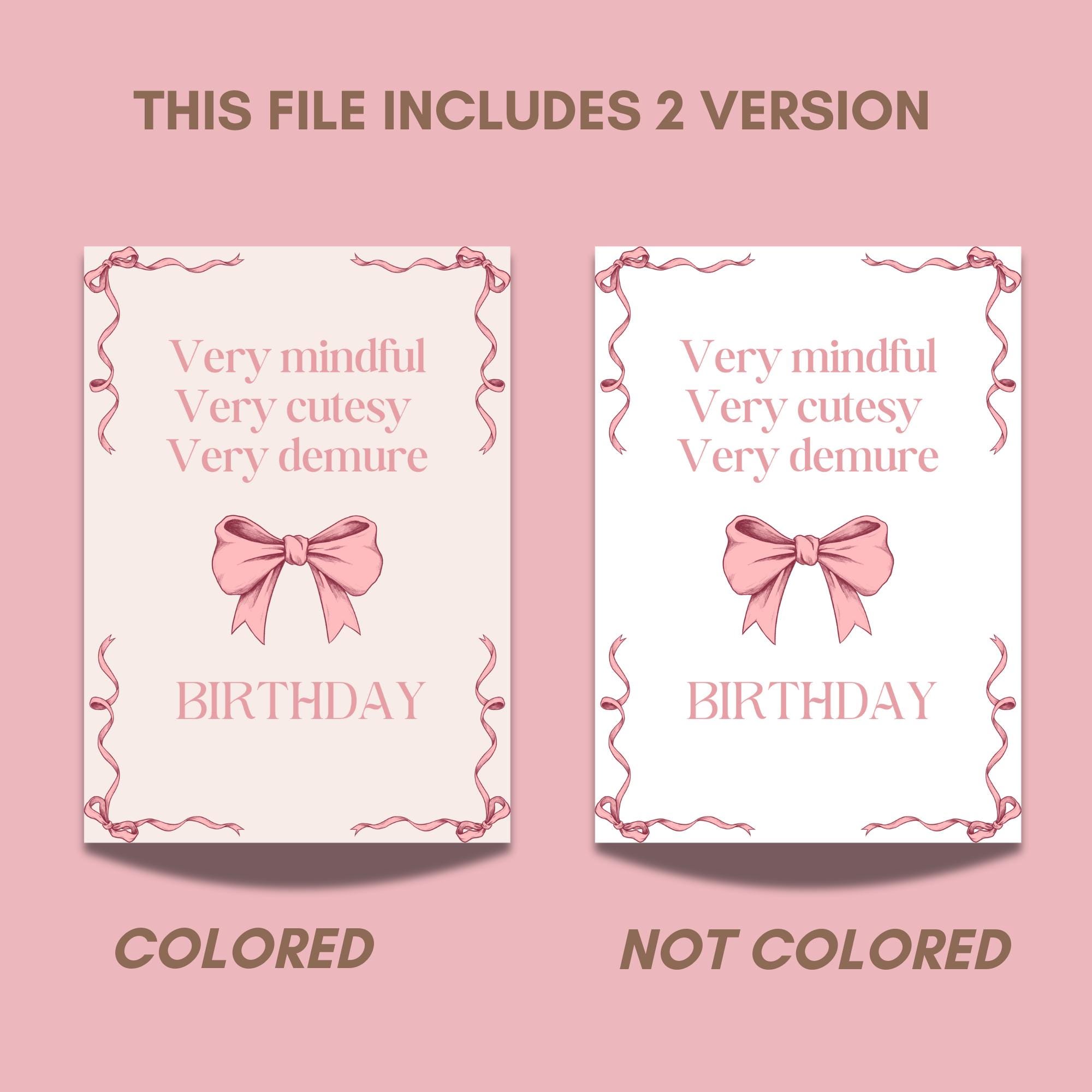 Very Demure Very Mindful Printable Birthday Card, Funny Greetings Card ...