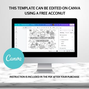 Editable Berry First Birthday Coloring Pages, Printable Berry 1st ...