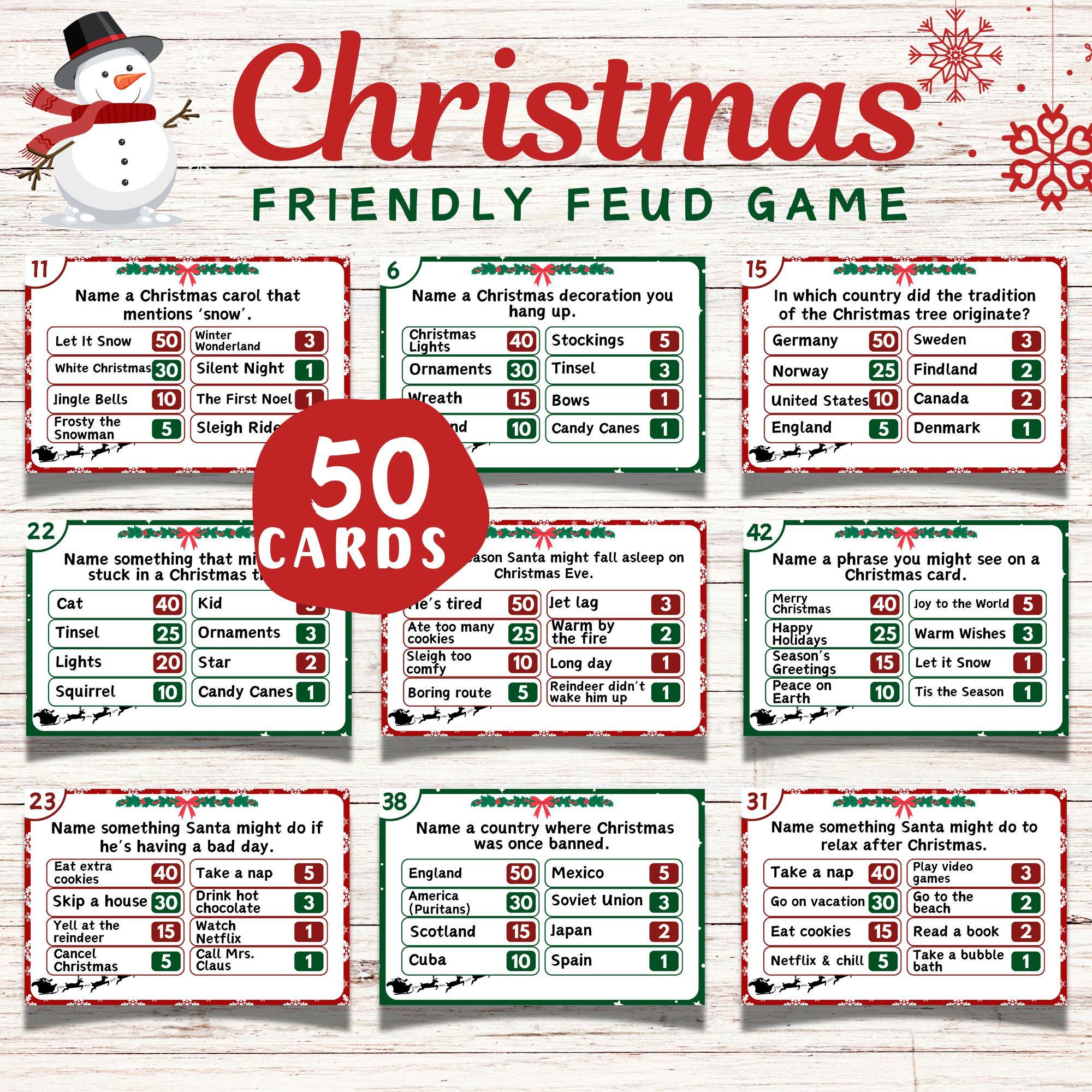 Christmas Friendly Feud Game Printable, Family Group Game, Office ...