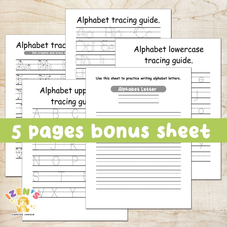 Alphabet Handwriting Practice Toddler Tracing Worksheets, Homeschool ...