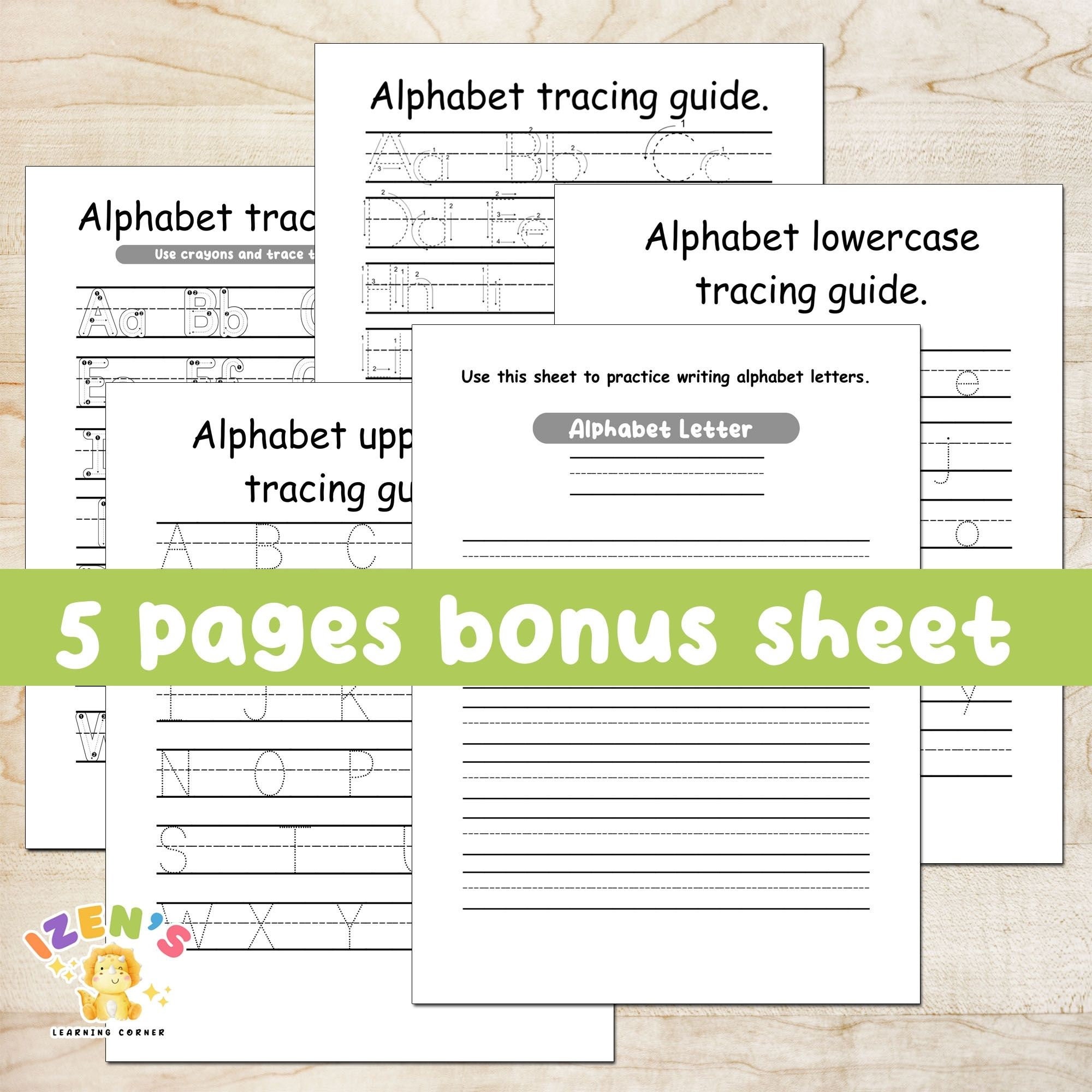 Alphabet Handwriting Practice Toddler Tracing Worksheets, Homeschool ...