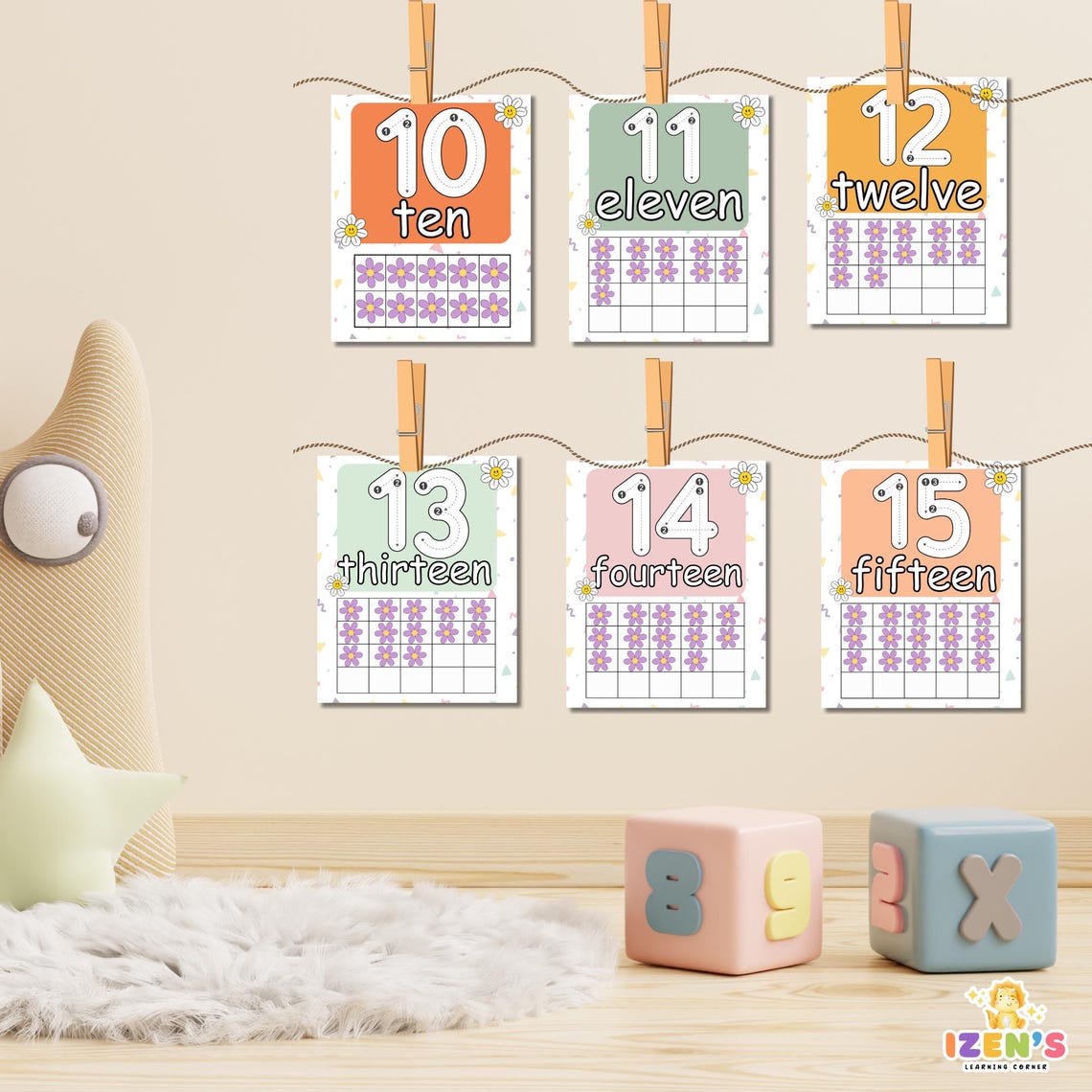 Number Flashcard 1-20 Template, Classroom Poster, Educational ...