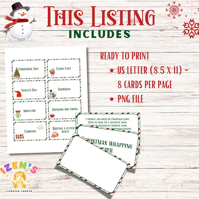 Christmas Charades Printable, Family Christmas Card Games, Group Party ...