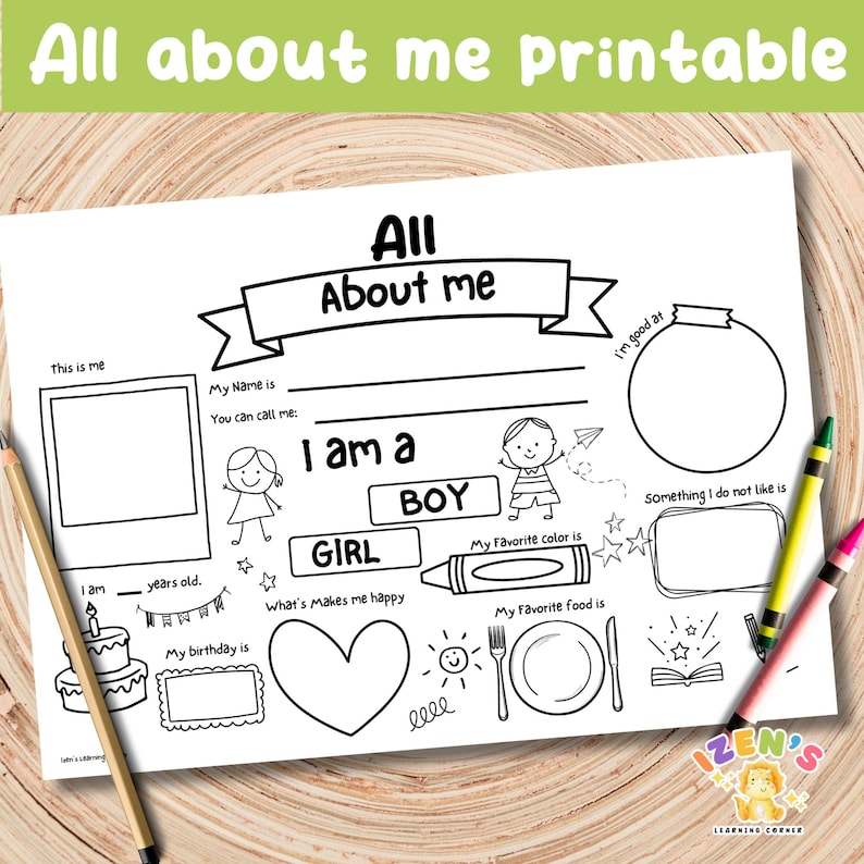 Preschool All About Me Printable, Get to Know Me Handouts, Favorite ...