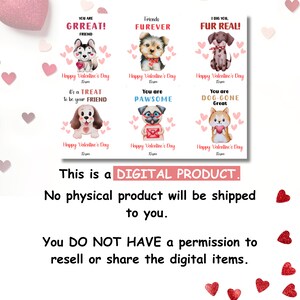 Printable Dog Valentine's Cards, Puppy Love, EDITABLE Valentine's Day ...