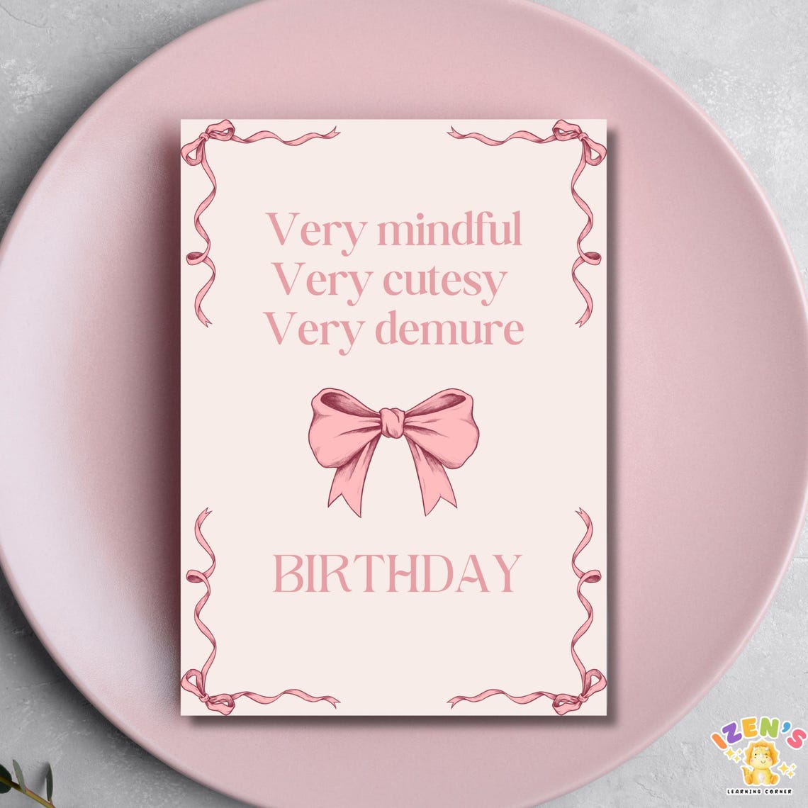 Demure Birthday Card Printable, Vintage Cake Hand Lettered Card, Funny ...