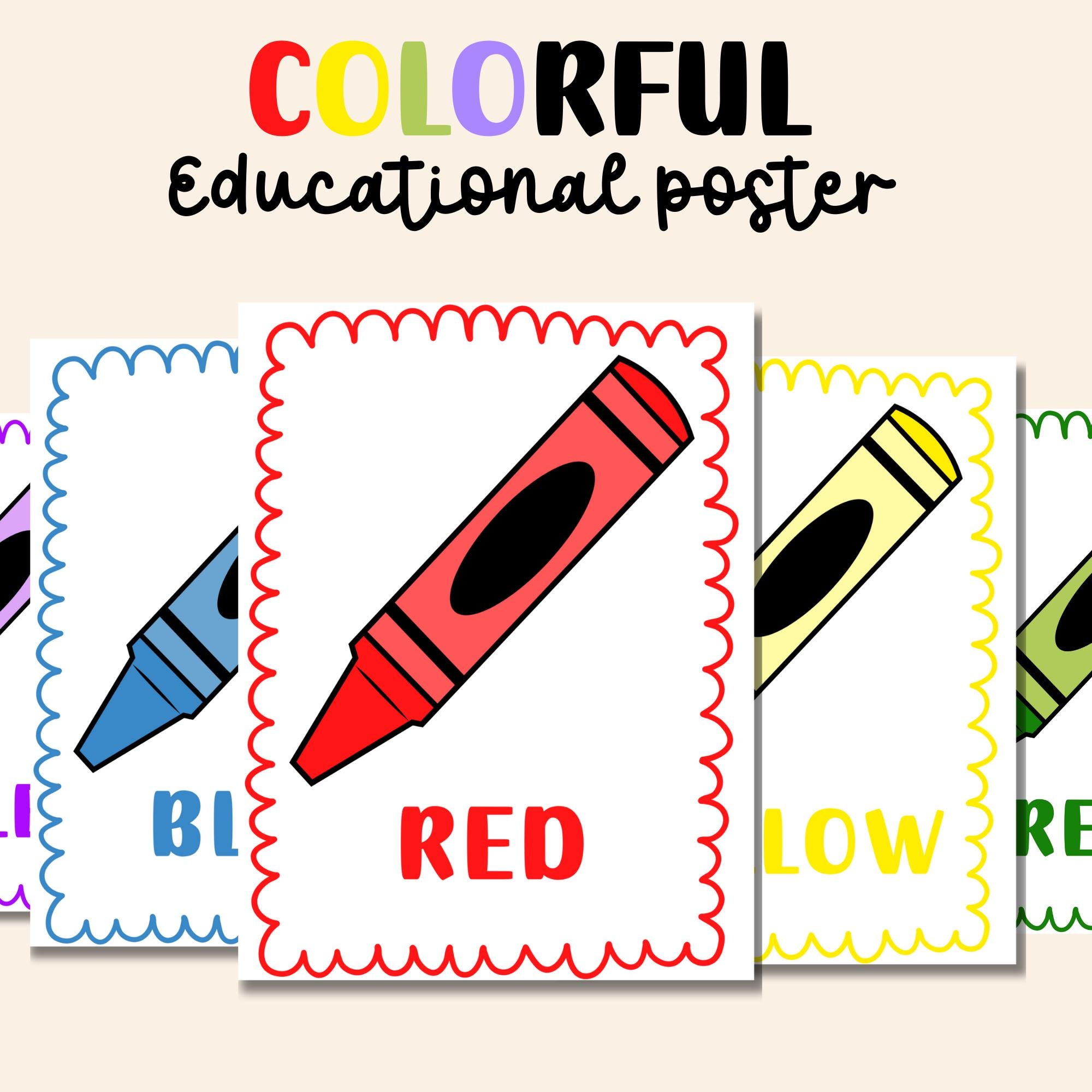 Color Posters for Classroom Decoration, Learning Colors Homeschool ...