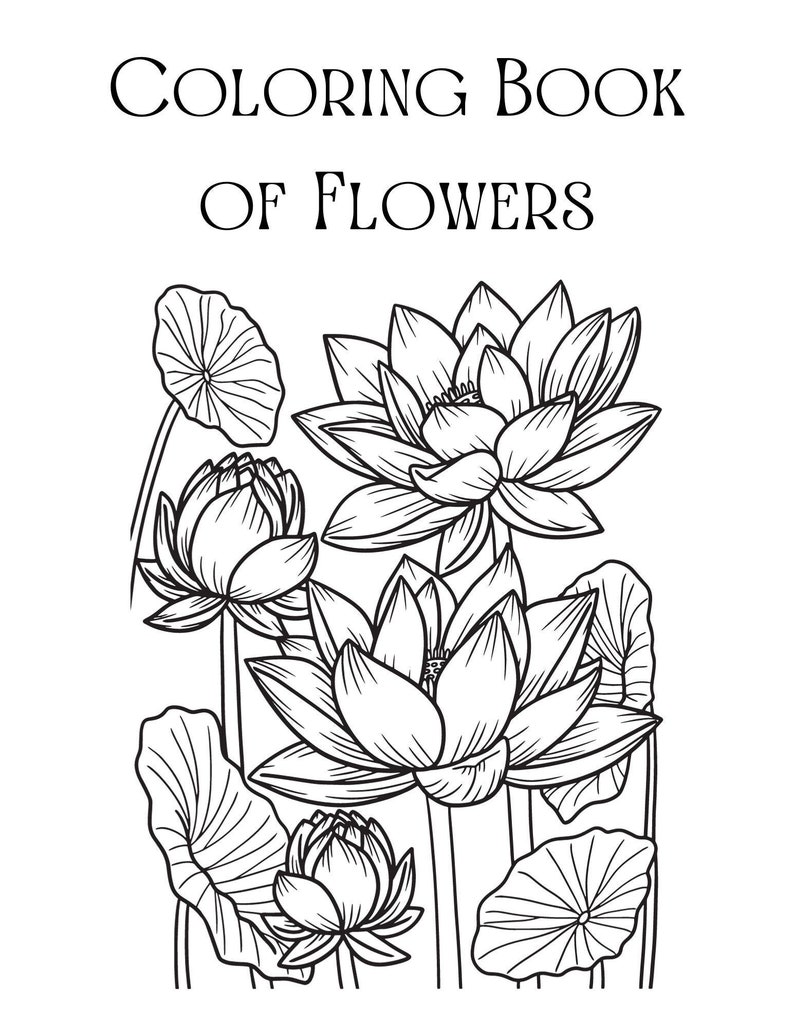 Coloring Book of Flowers - Etsy