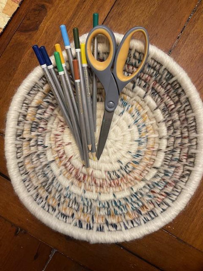 Hand Woven Coil Basket - Etsy