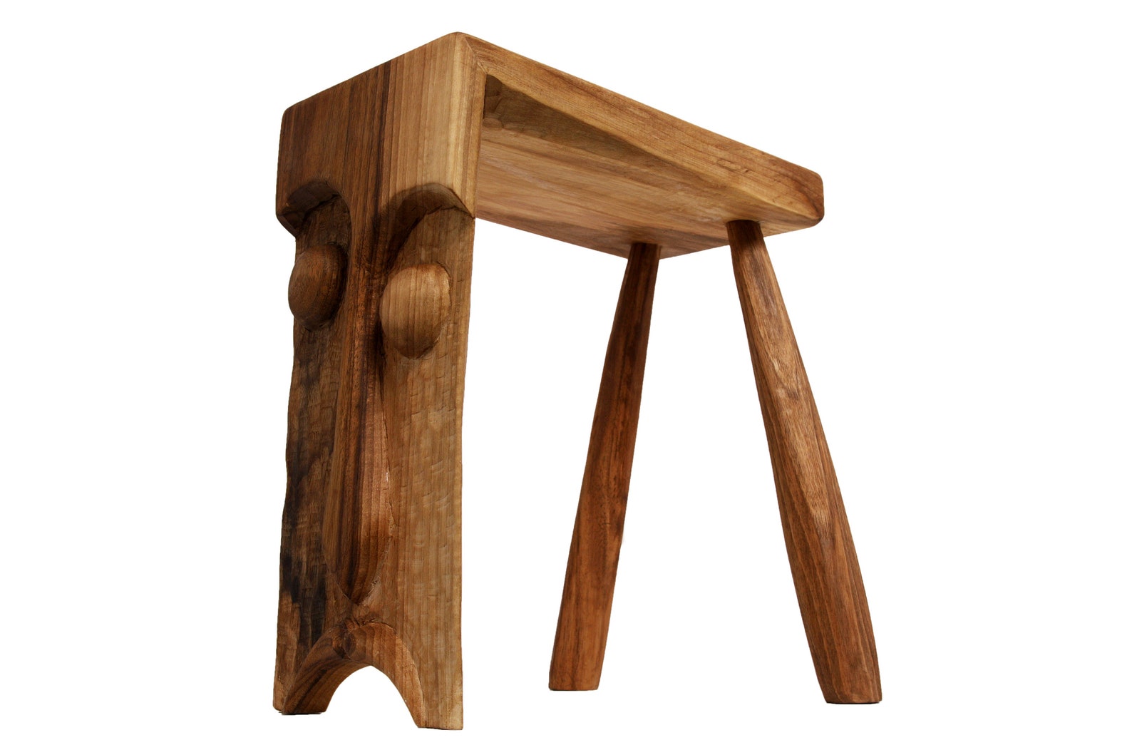 Face Stool, Walnut Chair With Hand-carved Stylized Face, Plant Stand ...