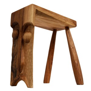 Face Stool, Walnut Chair With Hand-carved Stylized Face, Plant Stand ...