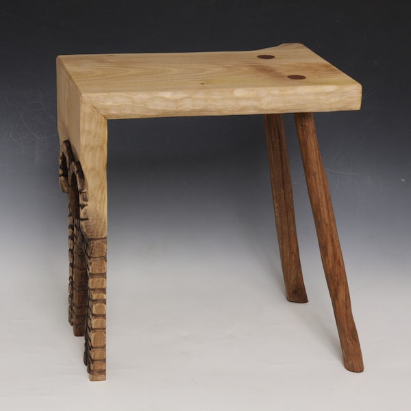 Carved Wood Stool - Etsy