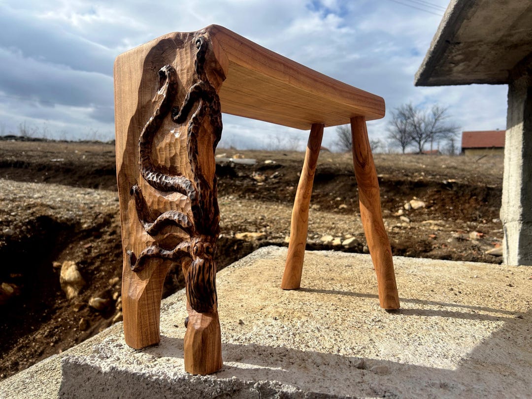 Carved Octopus Stool - Etsy