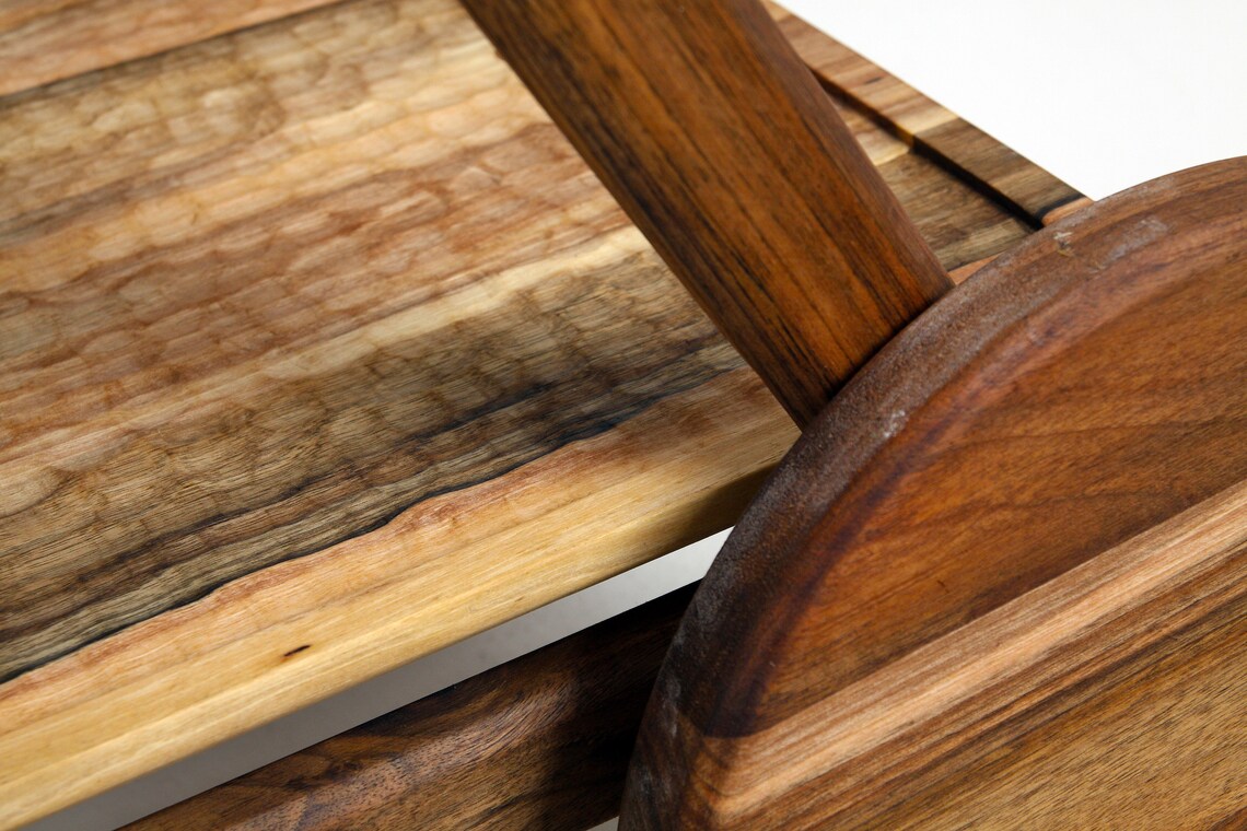 Trolley Bar - Bar Cart - Walnut Wood - Butler Tray - Utility Cart ...