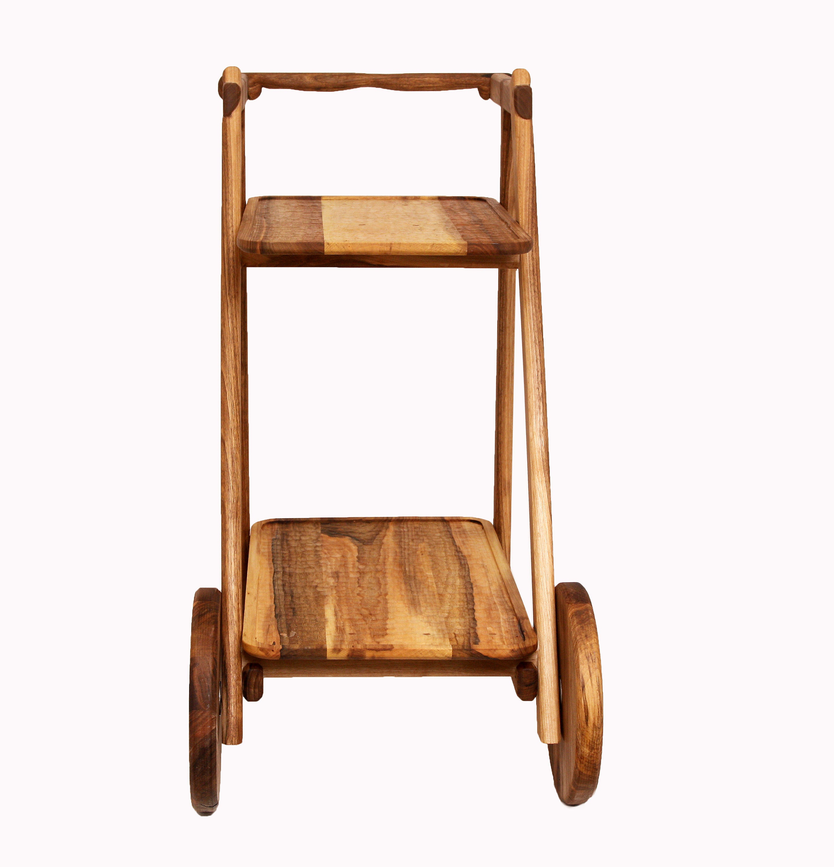 Trolley Bar - Bar Cart - Walnut Wood - Butler Tray - Utility Cart ...