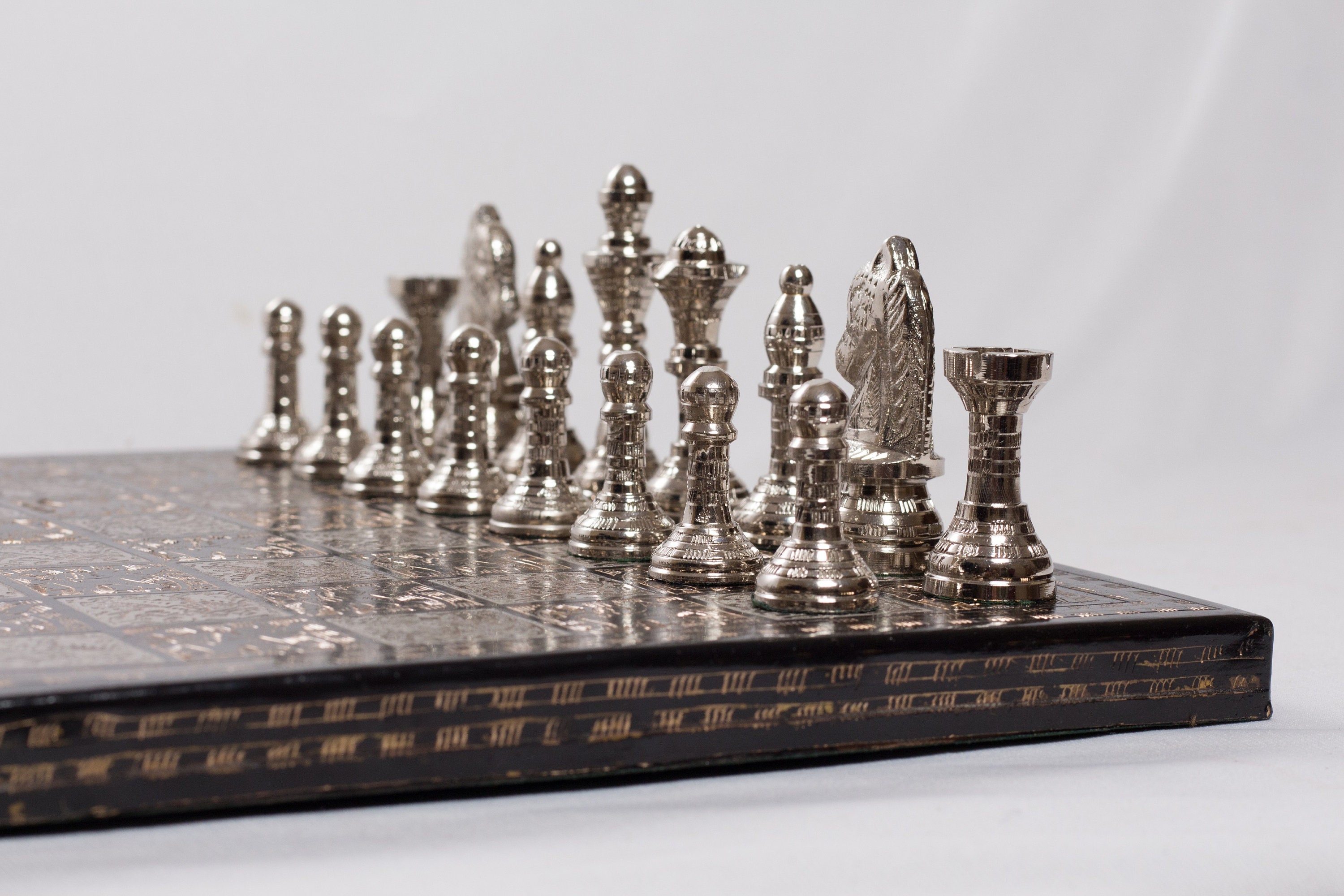 Hand crafted Solid Brass Metal Chess Set with Chess Box | Etsy