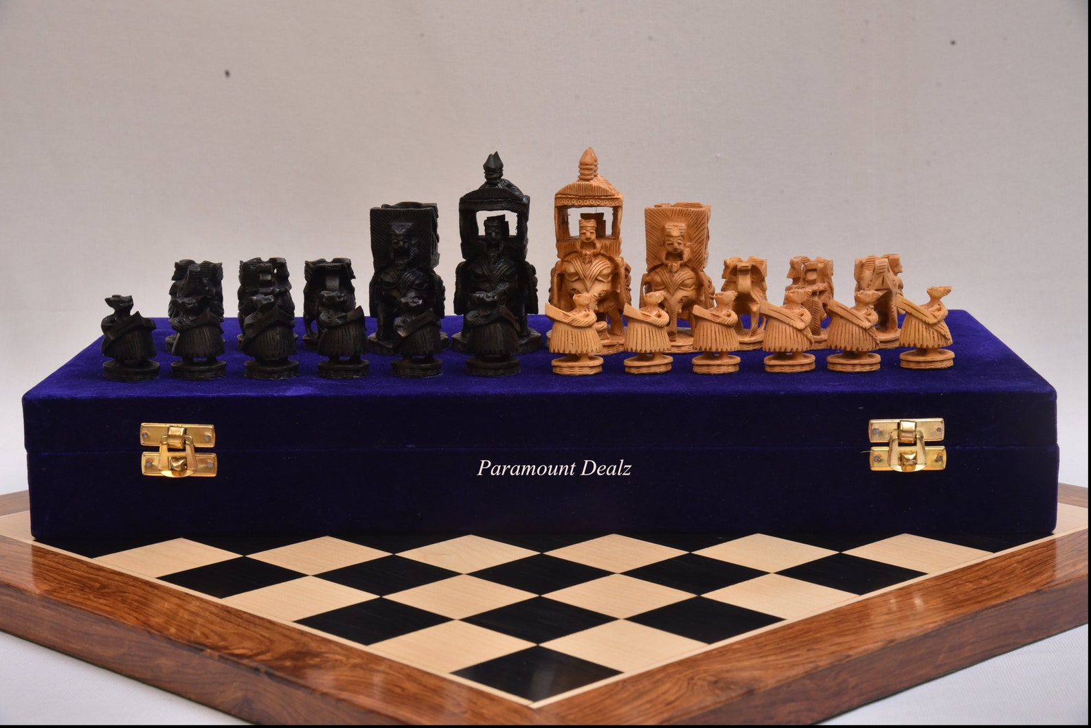 Wooden Indian Chess Royal Maharaja Chess Set Wooden Chess Etsy