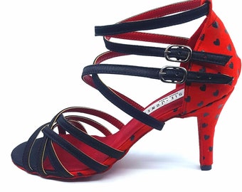 Navy Blue Satin Latin Tango Shoes.salsa Shoes.bachata - Etsy