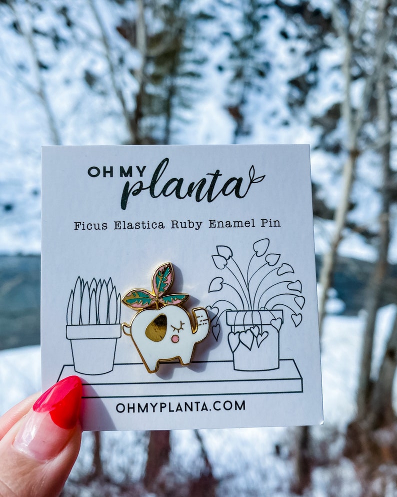 Rubber Tree Ruby Enamel Pin | Ficus Elastica Ruby Pin | Plant Pin ...
