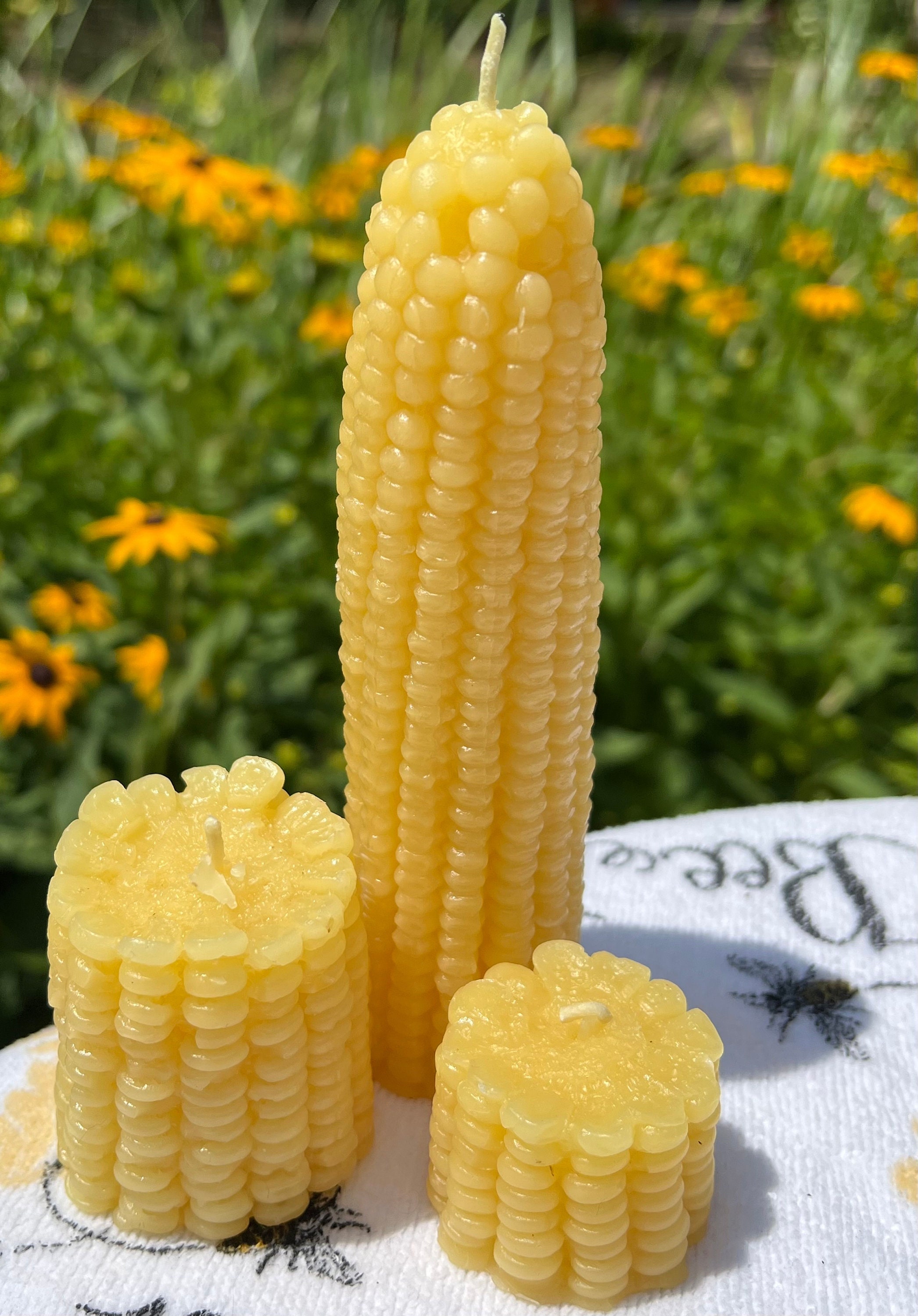 Corn Cob Beeswax Candle Pure USA Beeswax, Unscented Made by Beekeepers ...