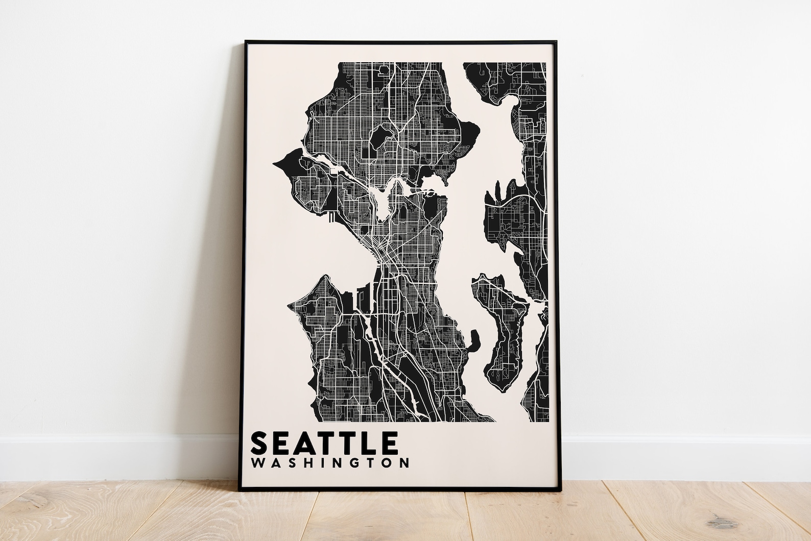 Seattle WA Map Home Town Map City Map Digital Download - Etsy