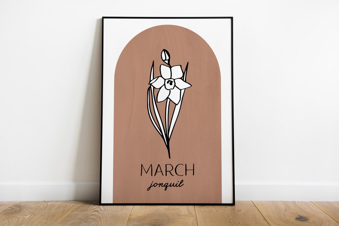 DIGITAL DOWNLOAD | March Birth Month Flower Print | Boho Print - Etsy