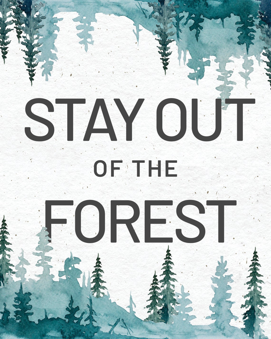 Stay Out of the Forest Tree Print - Etsy