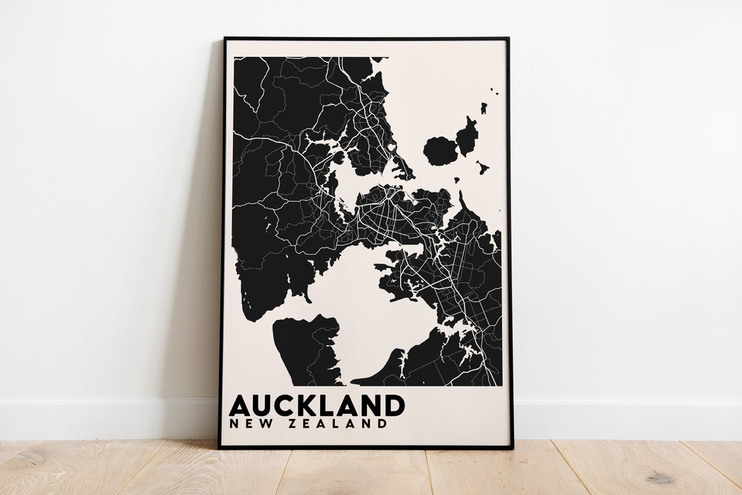 Auckland, New Zealand Map | Home Town Map | City Map | Digital Download ...