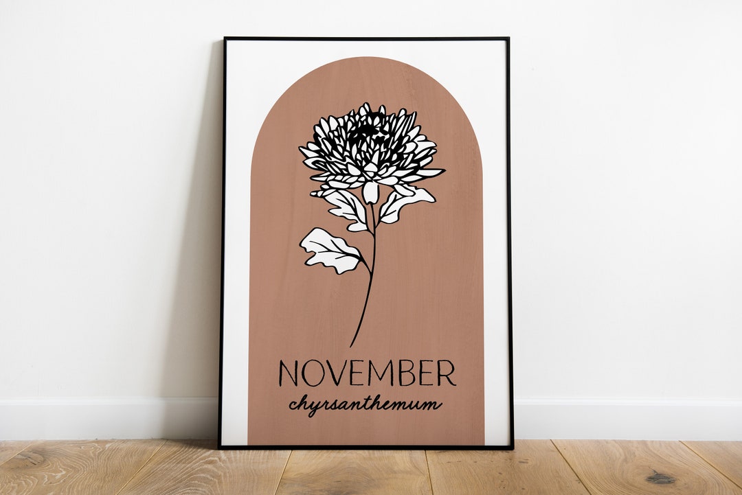 DIGITAL DOWNLOAD | November Birth Month Flower Print | Boho Print - Etsy