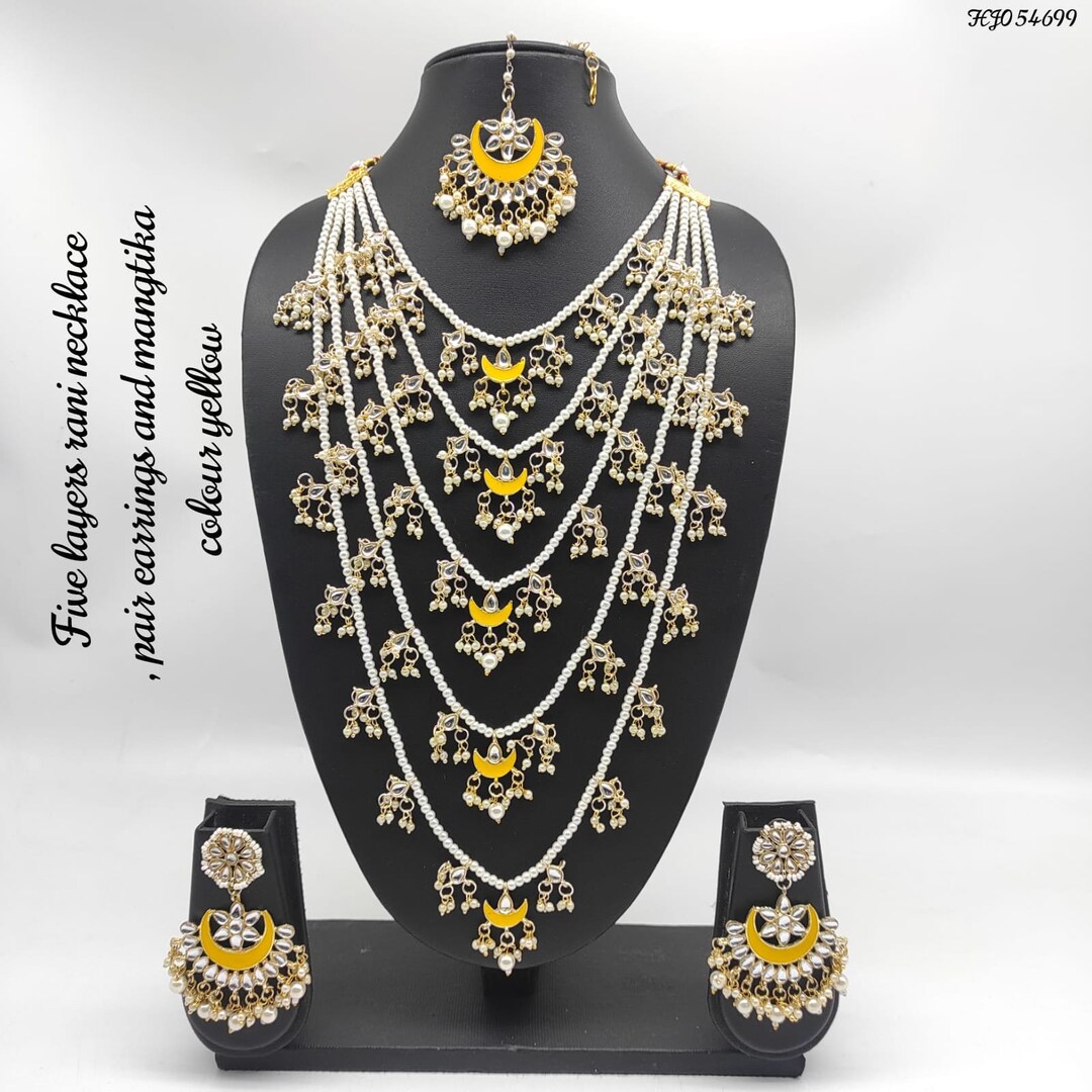 5 Lada Jadau Rani Haar/hydrbabdi Rani Haar/green Jaddau/pakistani Long ...