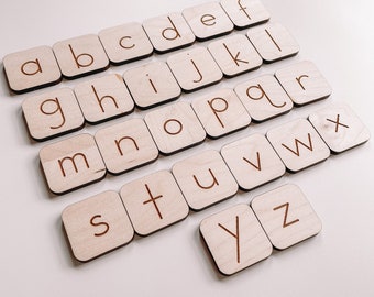 Alphabet Wood Tiles - Etsy