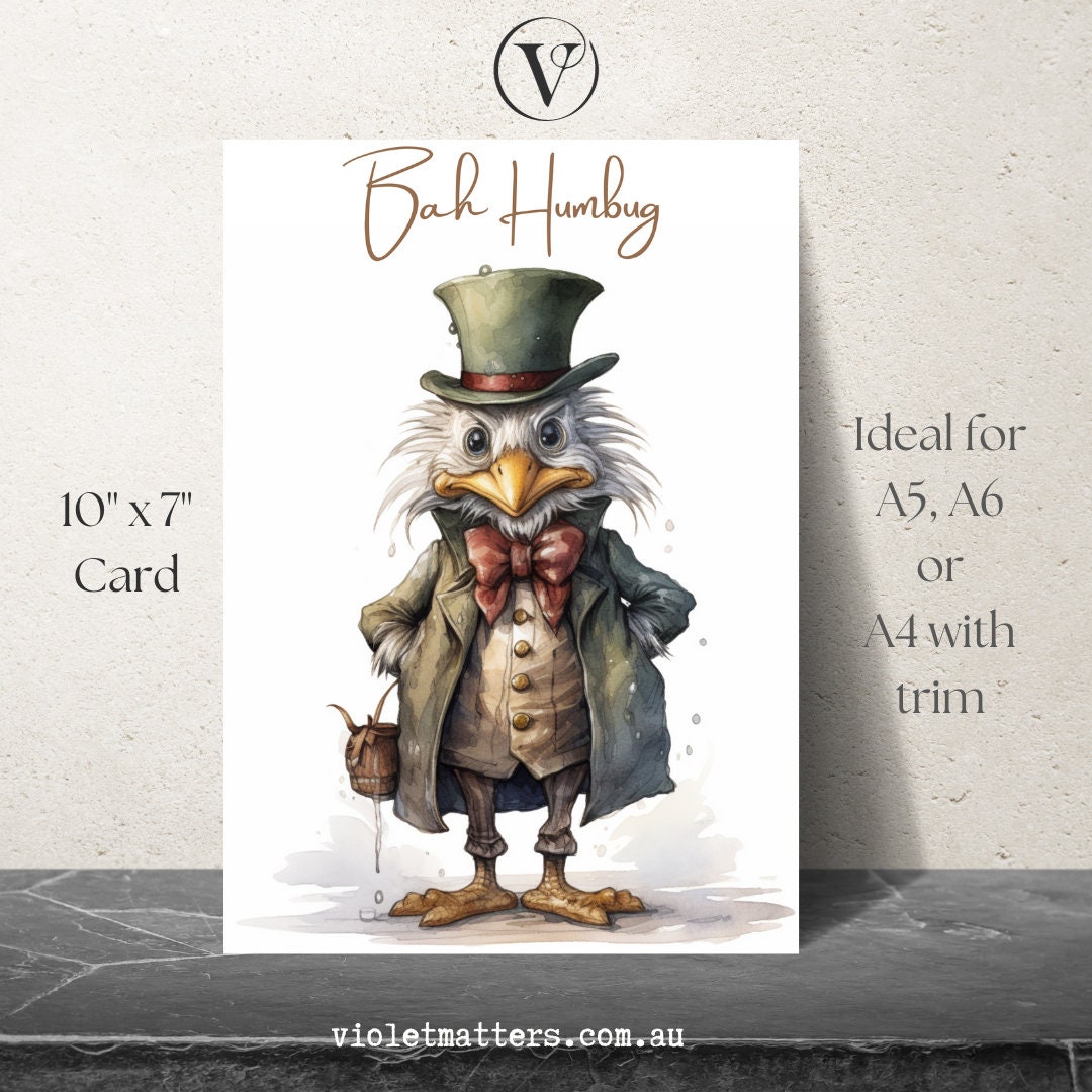 Awesome Grumpy Scrooge Printable Fun Anti-christmas Card A5 Size - Etsy