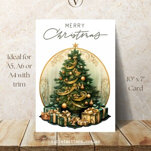 Digital Printable Elegant Art Deco Style Christmas Tree Card - Etsy